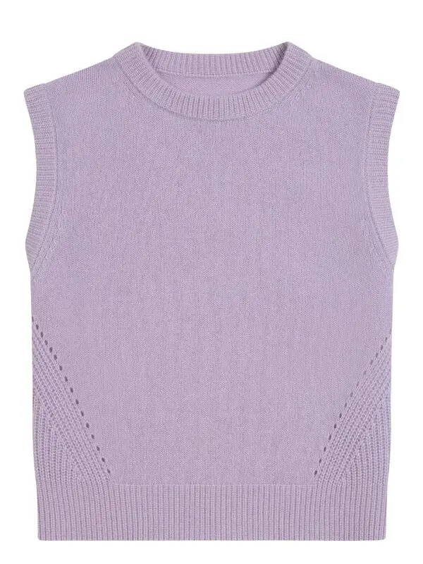 LOOP CASHMERE Ribbed Cashmere Tank - Purple