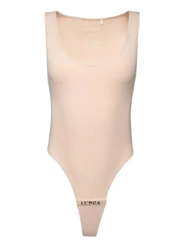 LUSCA Melissa Smooth Stretch Scoop Neck Thong Bodysuit - Brown