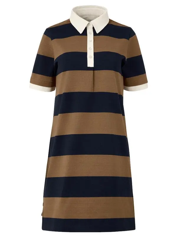 ELUNE MODE Striped Rugby Shirt Dress - Blue/red