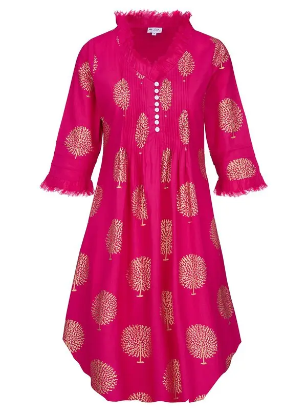 AT LAST... Annabel Cotton Tunic - Gold/pink