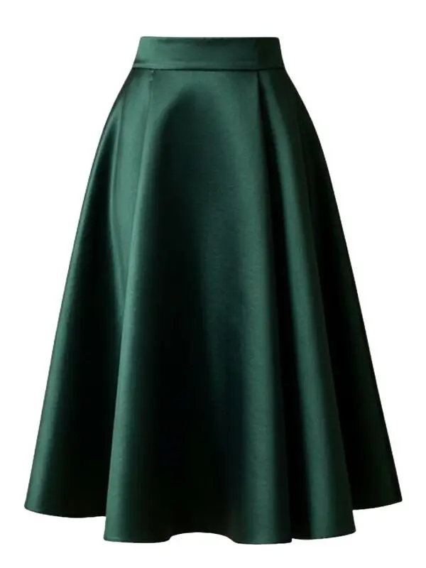 IZABELA MANDOIU Taffeta Midi Skirt - Green