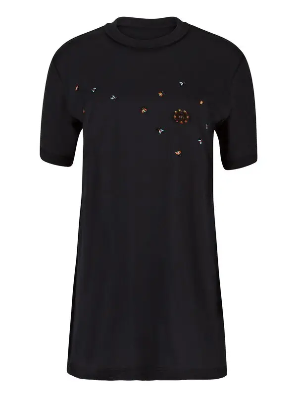 BOUTIQUE KAOTIQUE Embroidered Bug Tee - Black