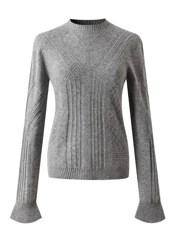 FULLY FASHIONING Vere Cashmere Pullover - Grey