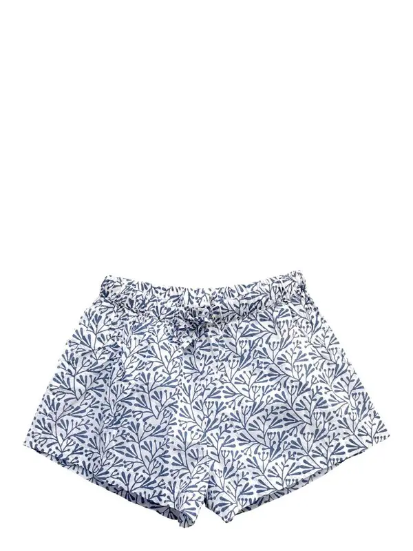 LIME TREE DESIGN Printed Cotton Sleep Shorts - Blue