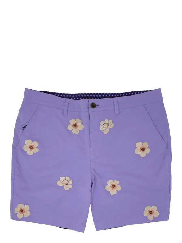 LORDS OF HARLECH Edward Embroidered Shorts - Purple