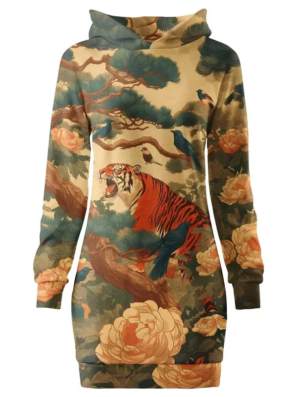 ALOHA FROM DEER Printed Oversized Hoodie Dress - Green