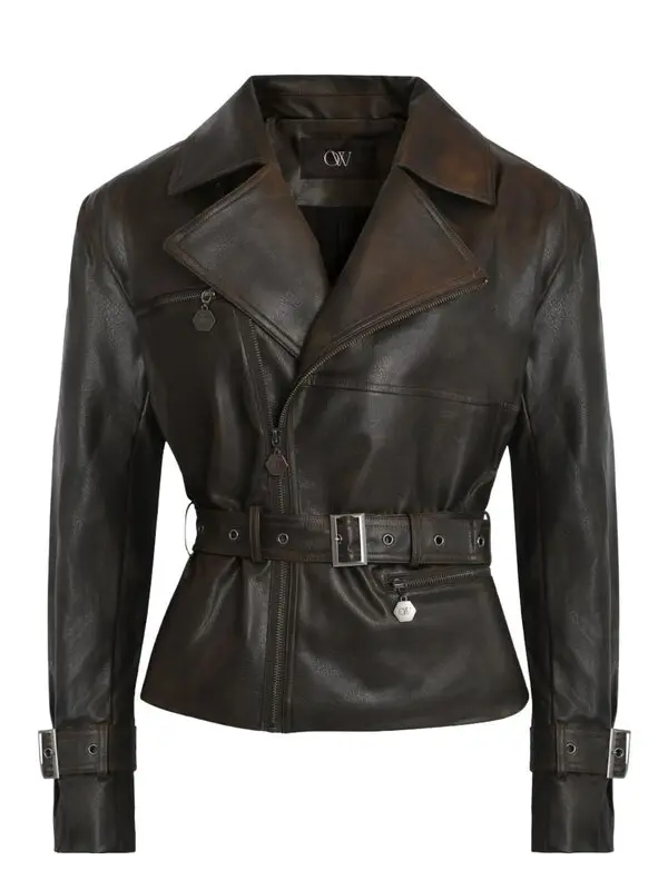 OW Daphne Faux Leather Jacket - Black
