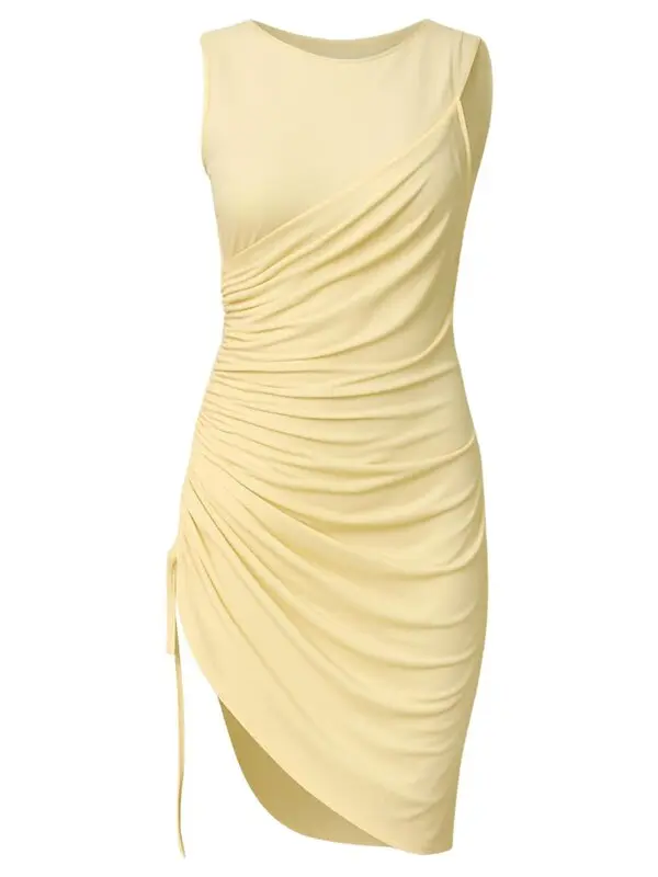 SARA MIRZA Dolora Gathered Mini Dress - Yellow