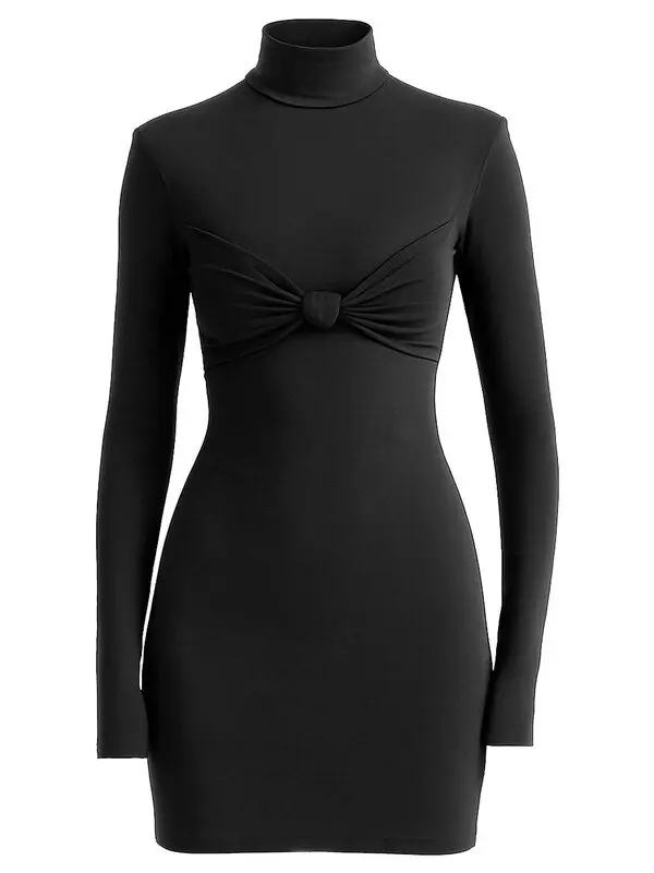 MAISON DE GALA Elena Knot Detail Mini Dress - Black