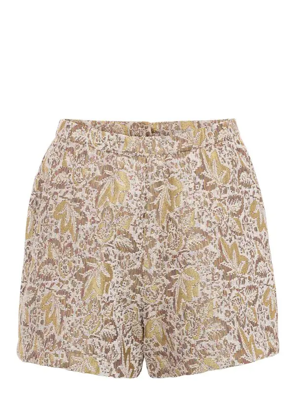 MISHA VAIDYA Gabriella Jacquard Shorts - Gold
