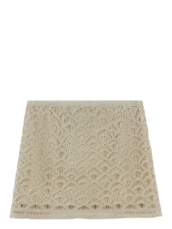 NOCTURNE High-waisted Lace Mini Skirt - White