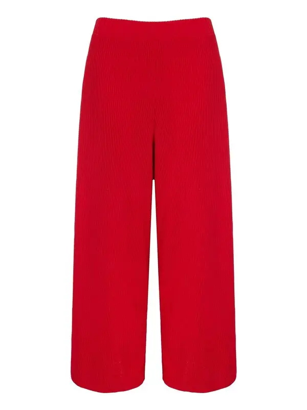CARA & THE SKY Martha Wide Leg Trousers - Red