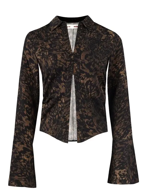 PCFG Fitted Leopard Print Shirt - Black/brown