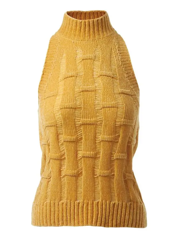 FULLY FASHIONING London Ottoman Knit Top - Orange