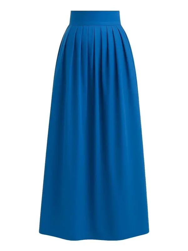 BEIRA Anna Full-length Pleated Cotton Skirt - Blue