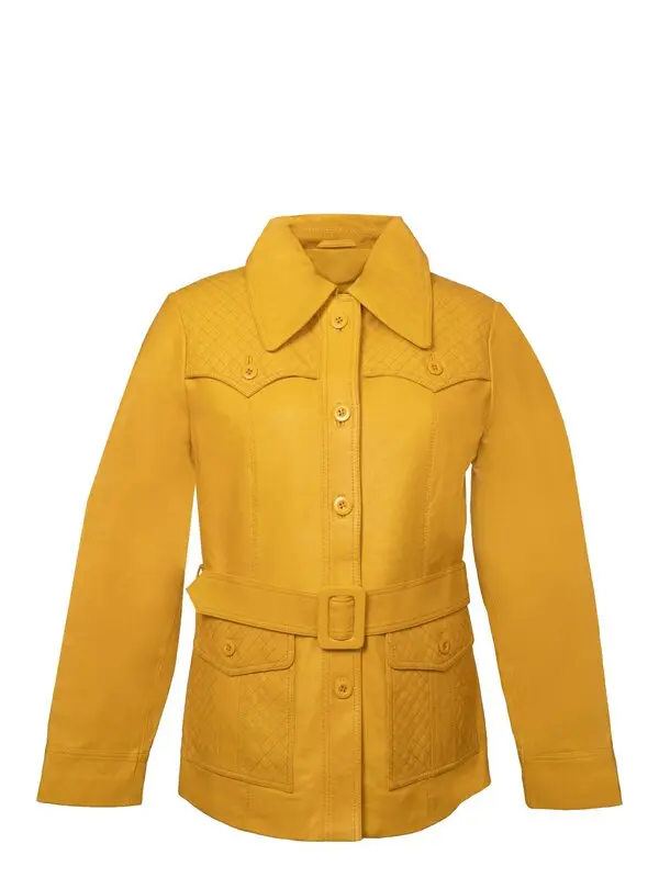 ZASTASTUDIO Leather Trench Jacket - Yellow