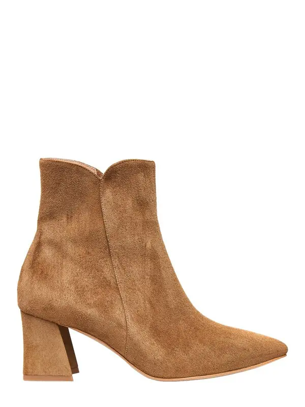 GINISSIMA Lara Ankle Boots In Reversible Leather - Brown