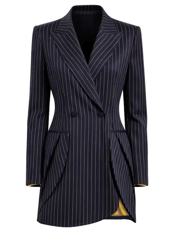 LUMINA ELIGMA Striped Blazer Dress - Blue/yellow