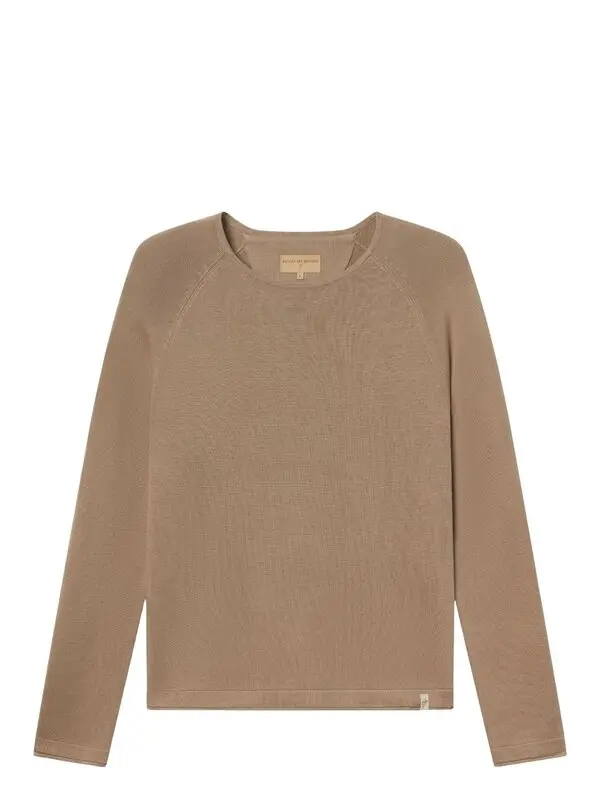 WESTON JON BOUCHER Crew Neck Fine Knit Slim Fit Sweater - Brown