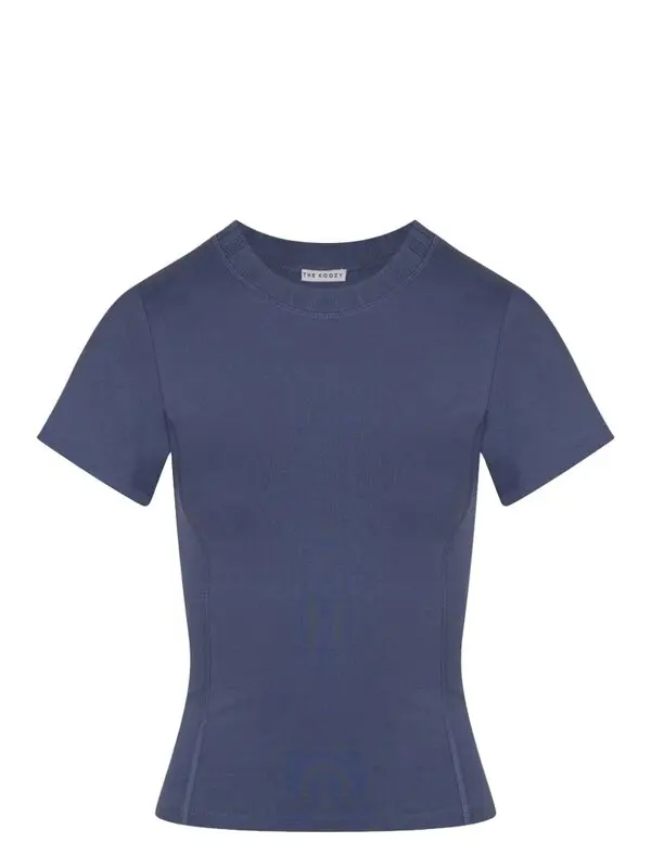 THE KOOZY Margot ¾ Sleeve T-shirt In Pima Cotton - Blue