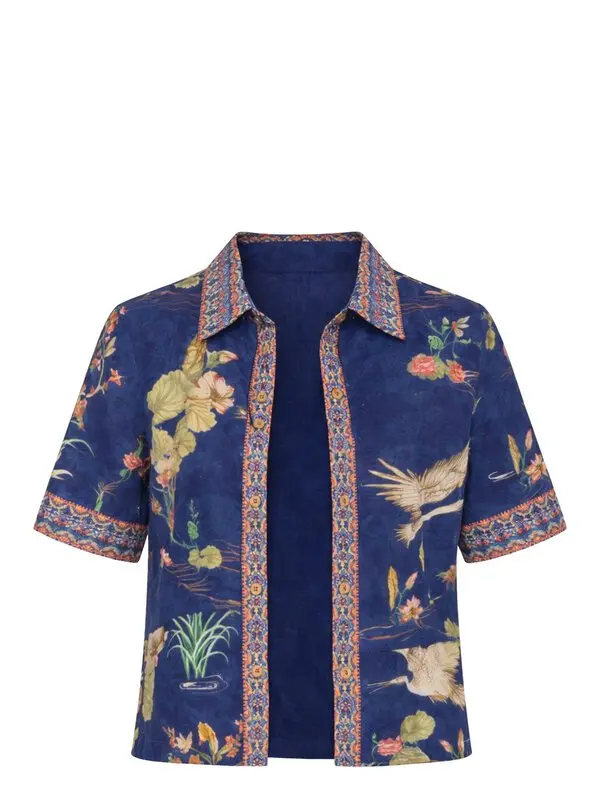 RAISHMA Printed Relaxed Fit Shirt - Blue