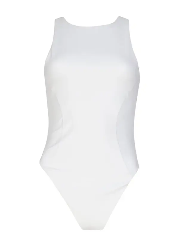 CIRCULAR PATH Racer Neck Bodysuit - White