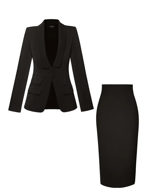 TIA DORRAINE Vision Tailored Blazer And Skirt Suit - Black