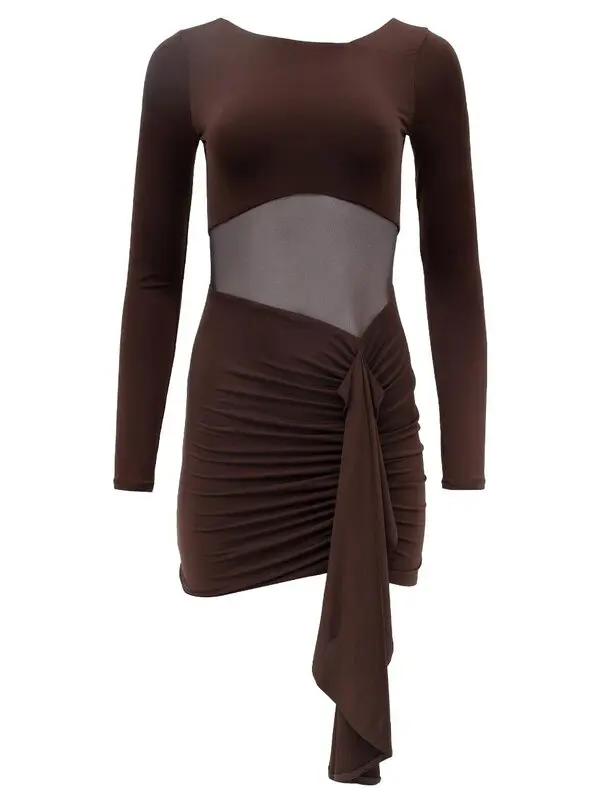 FOREVER YOUNG THE LABEL Amanda Mini Dress - Brown