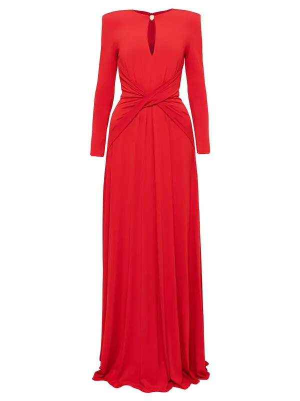 NISSA Crystal-detail Maxi Dress - Red