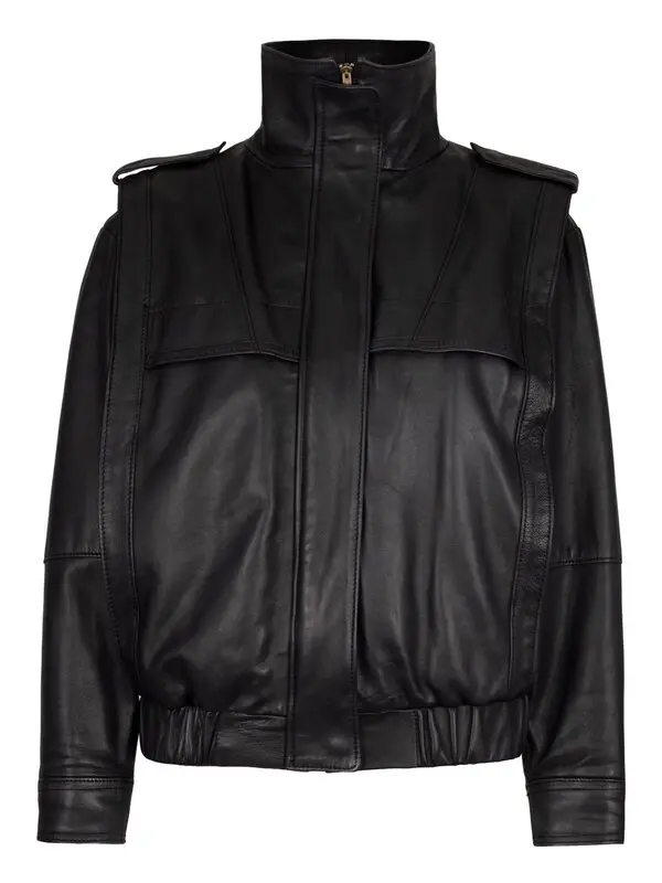 LORENA SARAVIA Katy Leather Jacket - Black