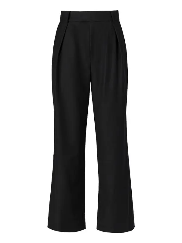 LITA COUTURE Wide Leg Wool Trousers - Black