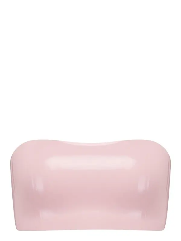 ELISSA POPPY Latex Crop Top - Pink