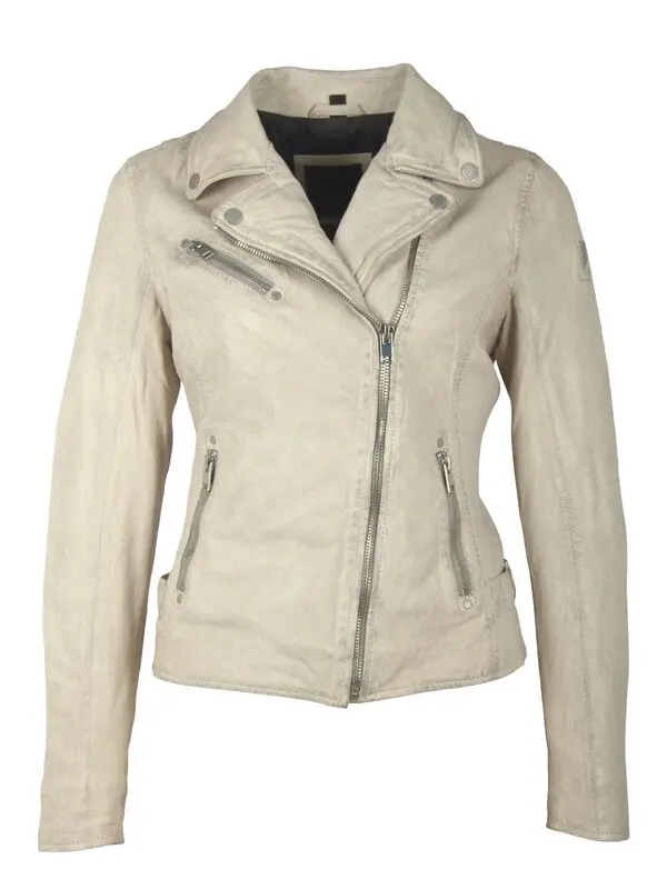 Mauritius Sofia Rf Leather Biker Jacket - Black/white