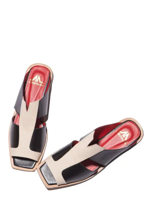 MAFALDA Elza Colorblock Mules - Black/white