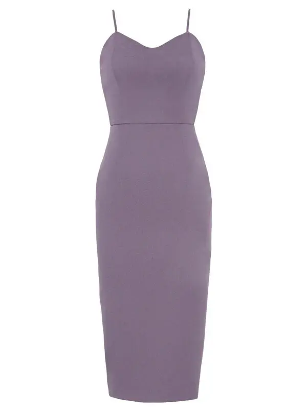 NOMI FAME Onda Crepe Midi Dress With Adjustable Straps - Grey