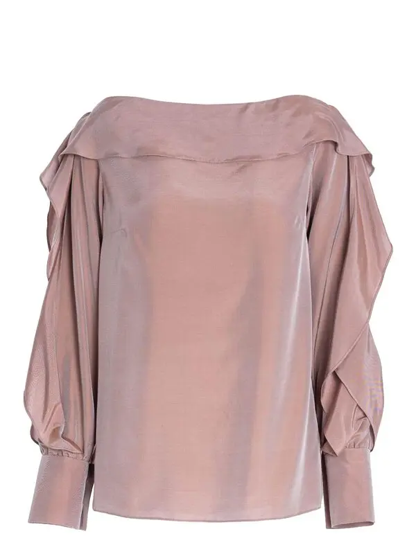 ETERNOIR Lira Silk Blouse - Brown