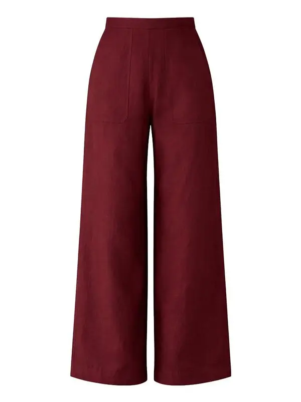 W.TWO The Trulli Linen Tailored Trouser - Brown/red