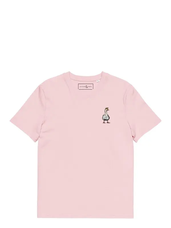 ANCHOR & CREW Cotton Dapper Duck Actual Life Organic Cotton Embroidered T-shirt - Pink