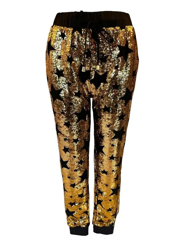 ANY OLD IRON Sequin Joggers - Gold
