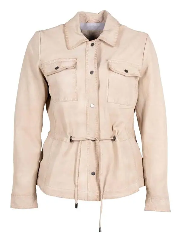 Mauritius Amaly Leather Shacket - White