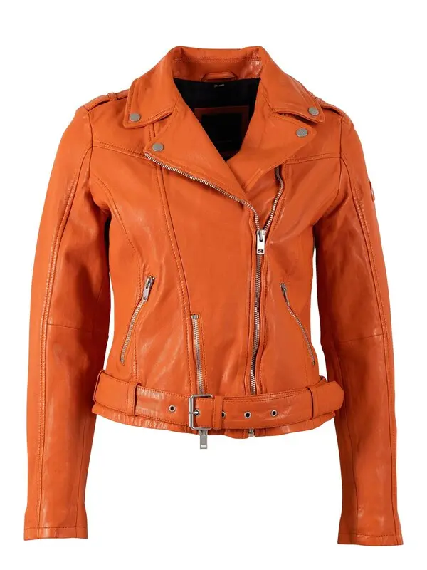 Mauritius Wild Rf Leather Jacket - Orange