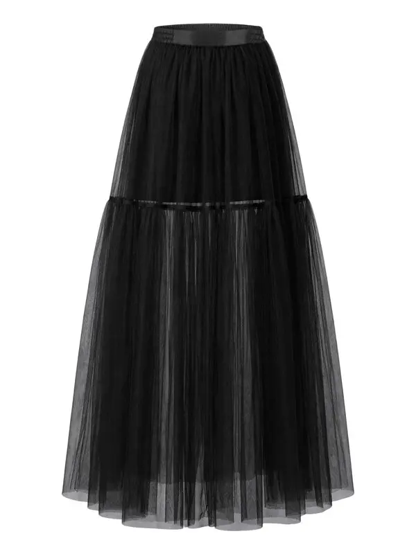 HELENE GALWAS Mireya Tulle Maxi Skirt - Black