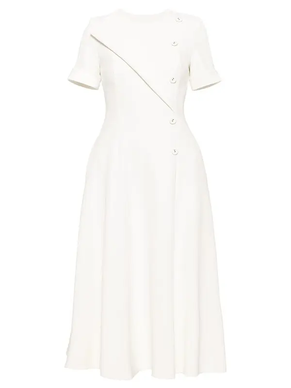 NISSA A-line Midi Dress - White
