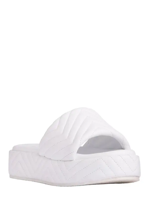 BEAUTIISOLES BY ROBYN SHREIBER MADE IN ITALY Deedee Platform Slide Sandal - White