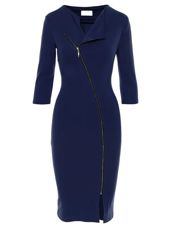 ROSERRY Zipped Jersey Midi Dress - Blue
