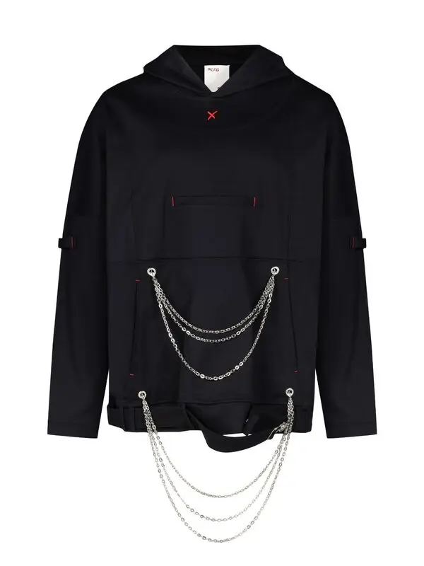 PCFG Chain Detailed Hoodie - Black