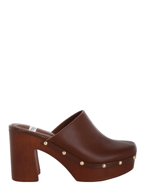 RAG & CO Benji Recycled Leather Clogs - Brown