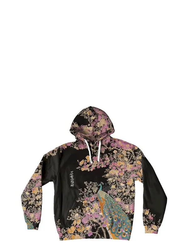 ALOHA FROM DEER Oversized Printed Hoodie - Black/pink/orange