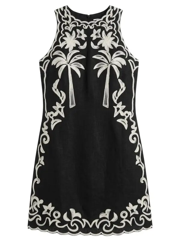 ASHITA FERNANDES Embroidered Mini Dress - Black