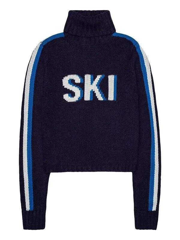 ELLSWORTH + IVEY Jade Ski Turtleneck Sweater - Blue